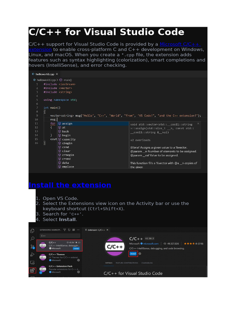 C and C++ Doc Vs Code | PDF