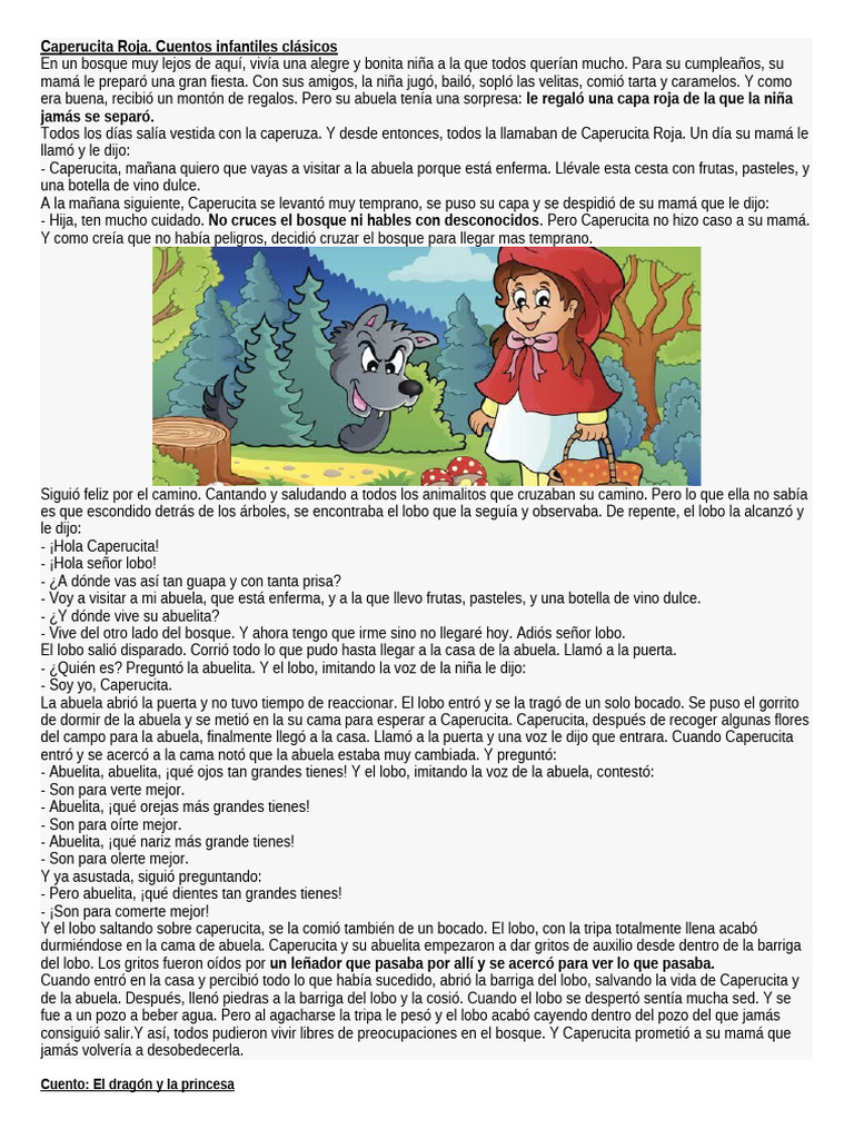 Cuentos Clásicos para Niños | PDF | Caperucita Roja | Novela negra ...