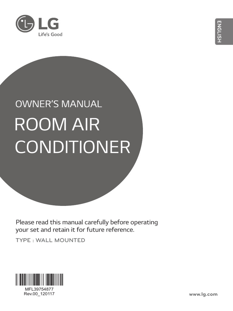 LG Owners Manual for Room Air-conditioner (Wall mounted) | PDF