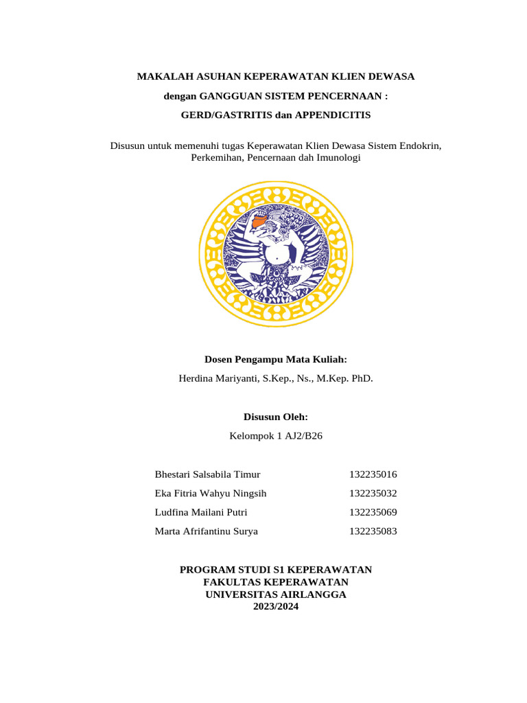 Kelompok 1 - Makalah KKD GERD Dan Appendicitis | PDF