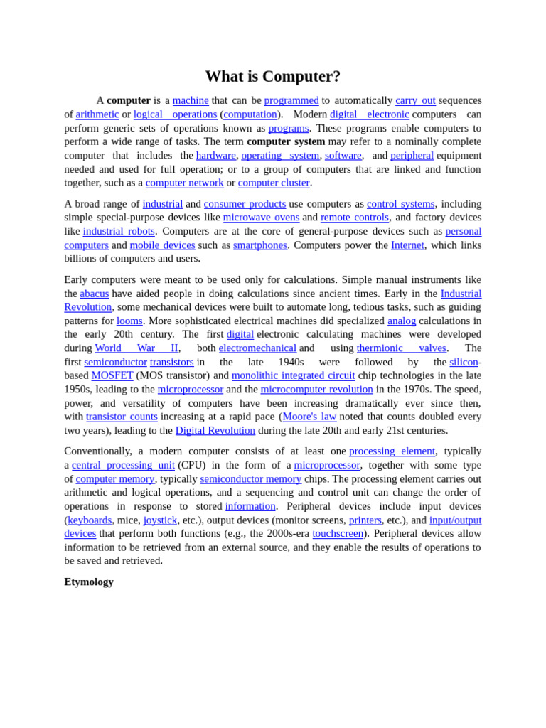 What Is Computer | PDF