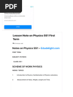 1ST Term Physics SS3 Lesson Note | PDF | Electromagnetic Spectrum | Capacitance