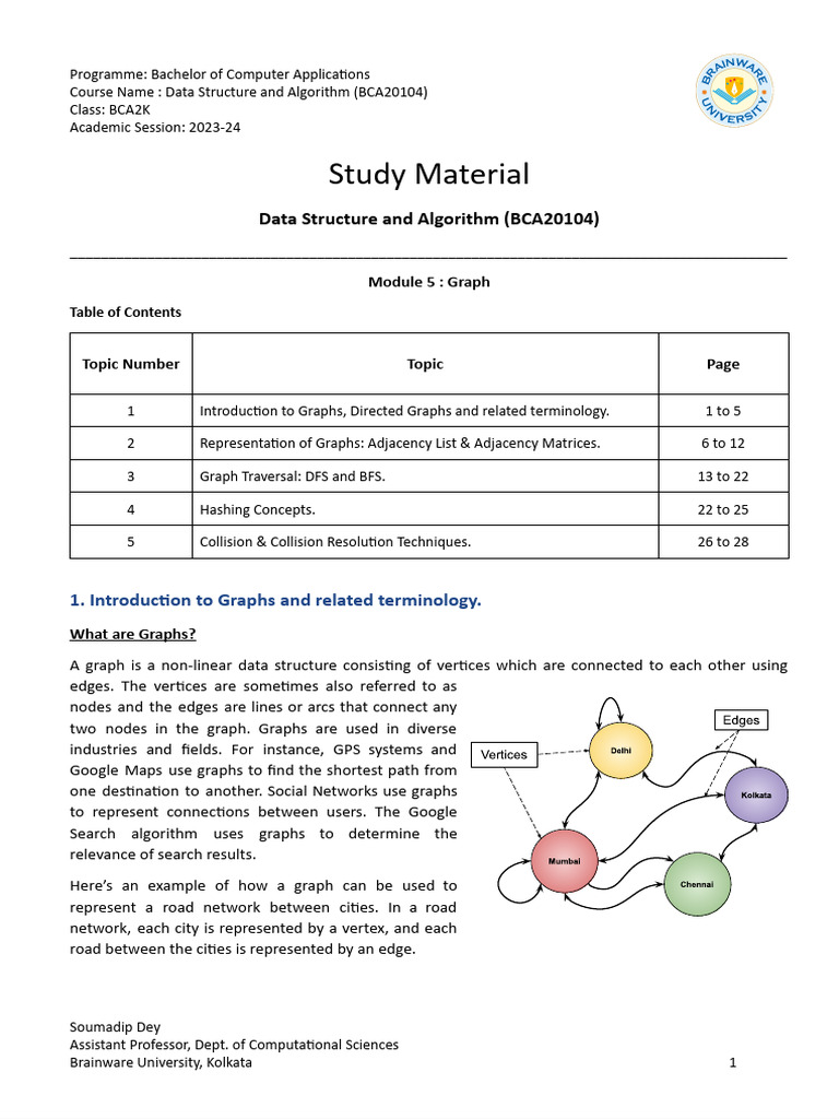 Data Structure and Algorithms Module 5 Study Material | PDF