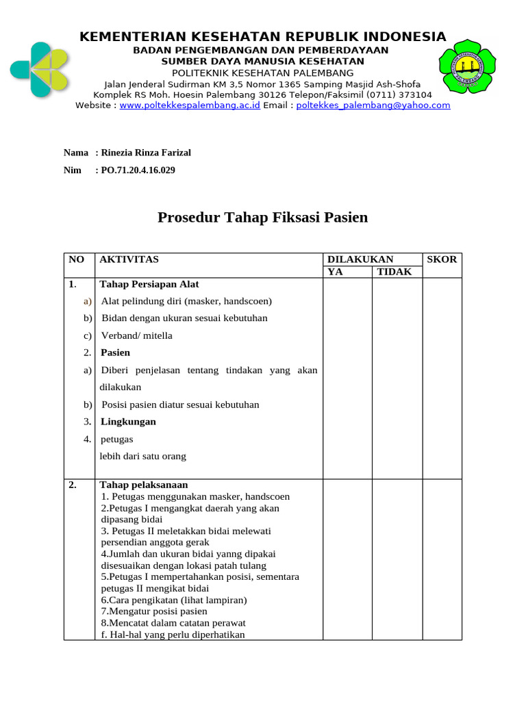 1 SOP Fiksasi | PDF