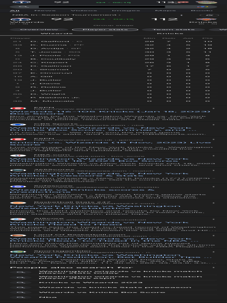 Wizards Vs Knicks - Google Search | PDF