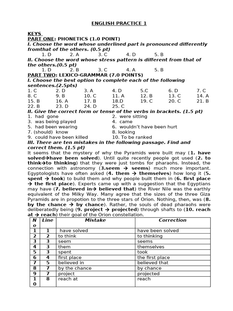 English Practice 1 | PDF