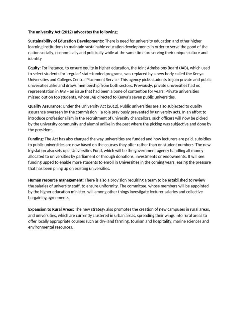 The University Act Principles | PDF