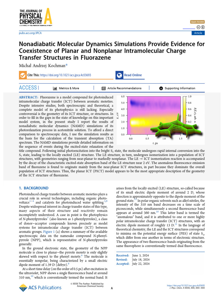 Kochman 2024 Nonadiabatic Molecular Dynamics Simulations Provide Evidence For Coexistence of ...