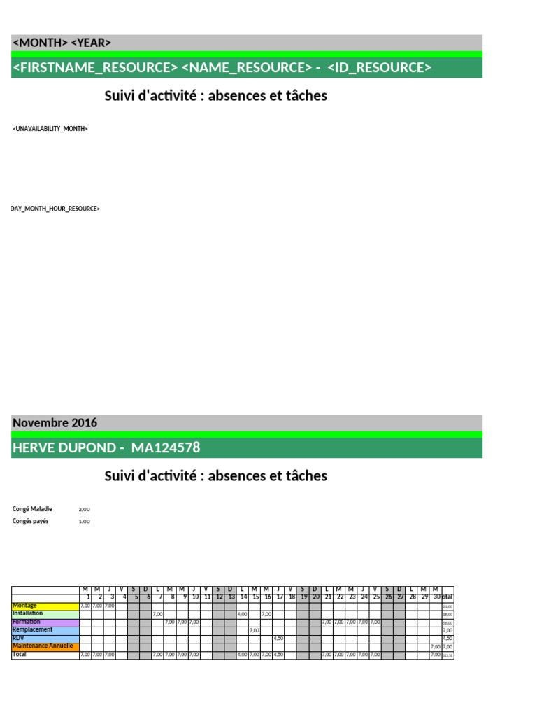 Récapitulatif Mensuel Des Absences | PDF
