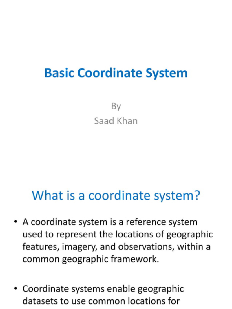 Basic Coordinate System | PDF