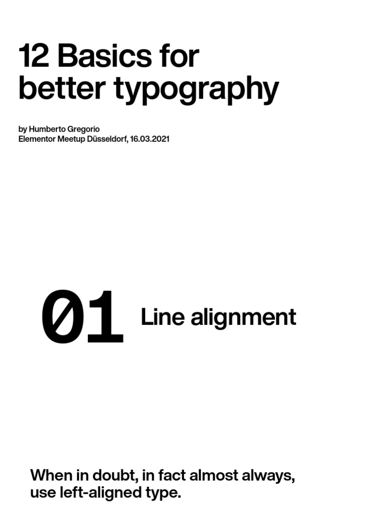 12 Basics For Better Typography: by Humberto Gregorio Elementor Meetup ...