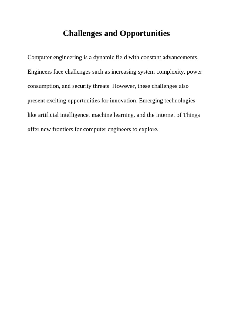 Challenges and Opportunities | PDF