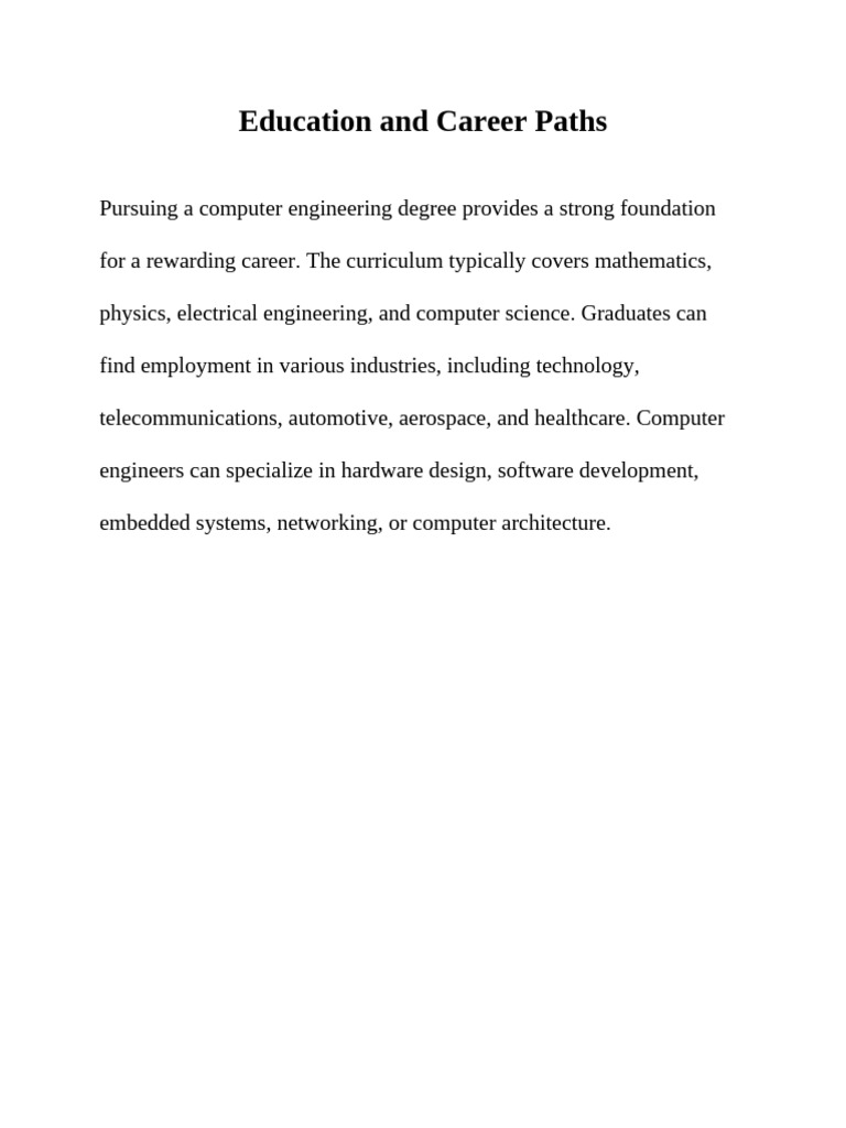 Education and Career Paths | PDF