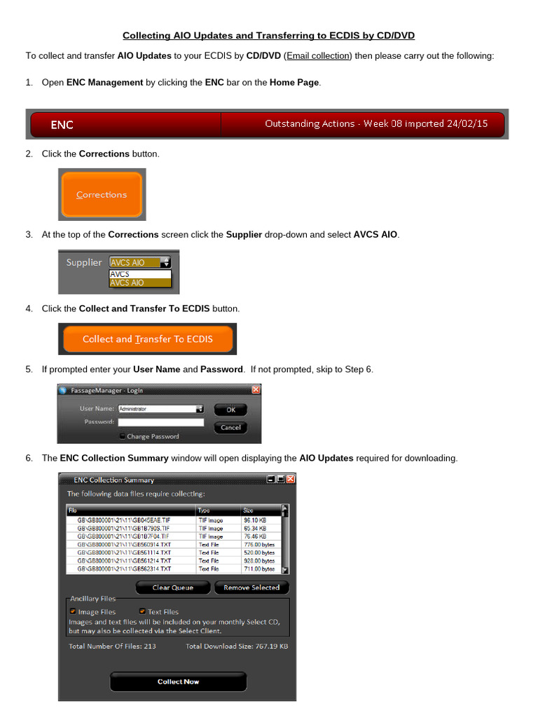 5a. Collecting AIO Updates Andtransferring To ECDIS by CD or DVD | PDF