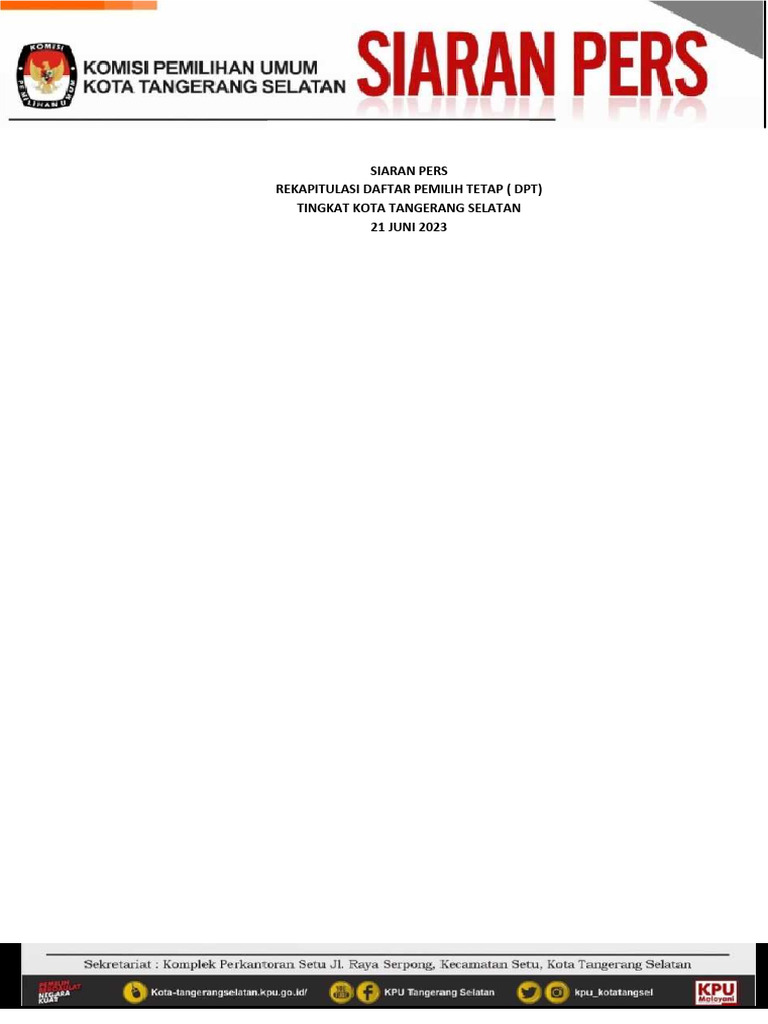 Rilis DPT TANGSEL 2023 | PDF