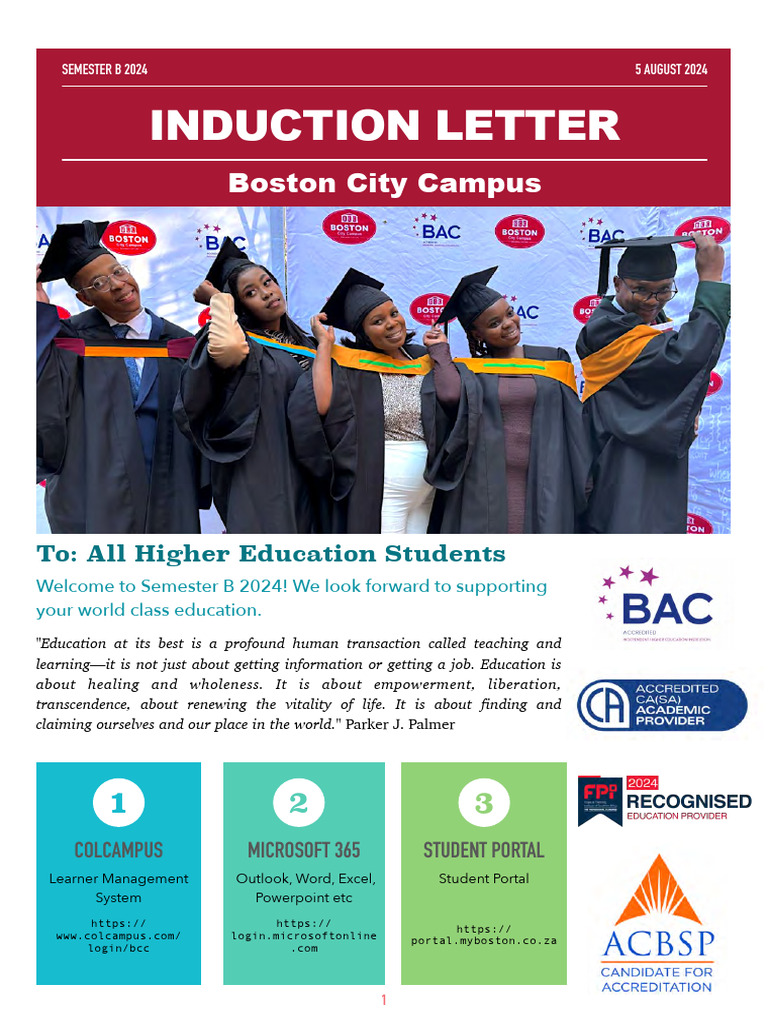 Sem B 2024 Induction Letter 26.07.2024 (Reduced) | PDF