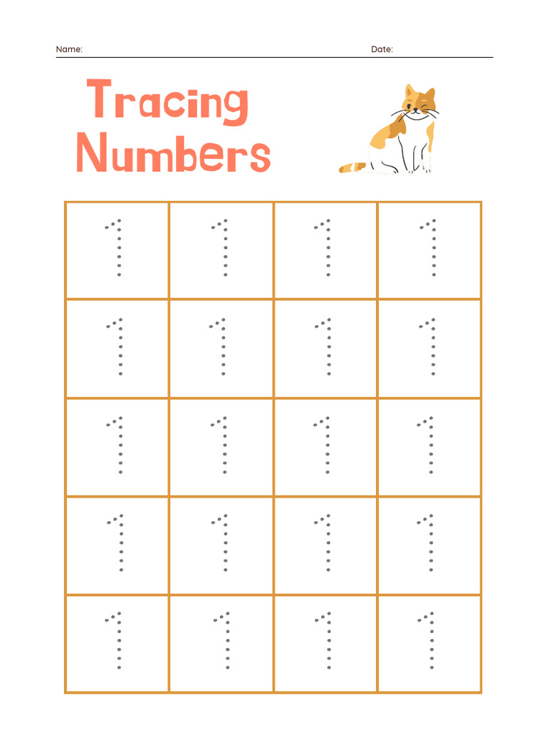 Tracing Practice Worksheet | PDF
