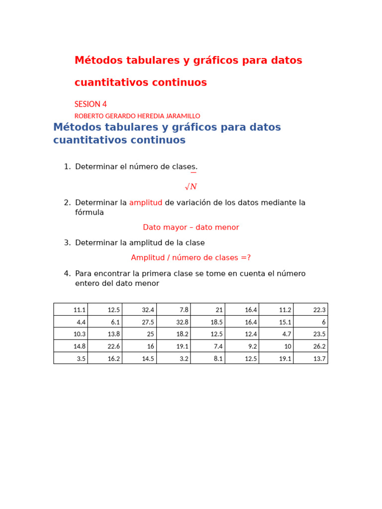 Sesion 4 Datos Continuos | PDF