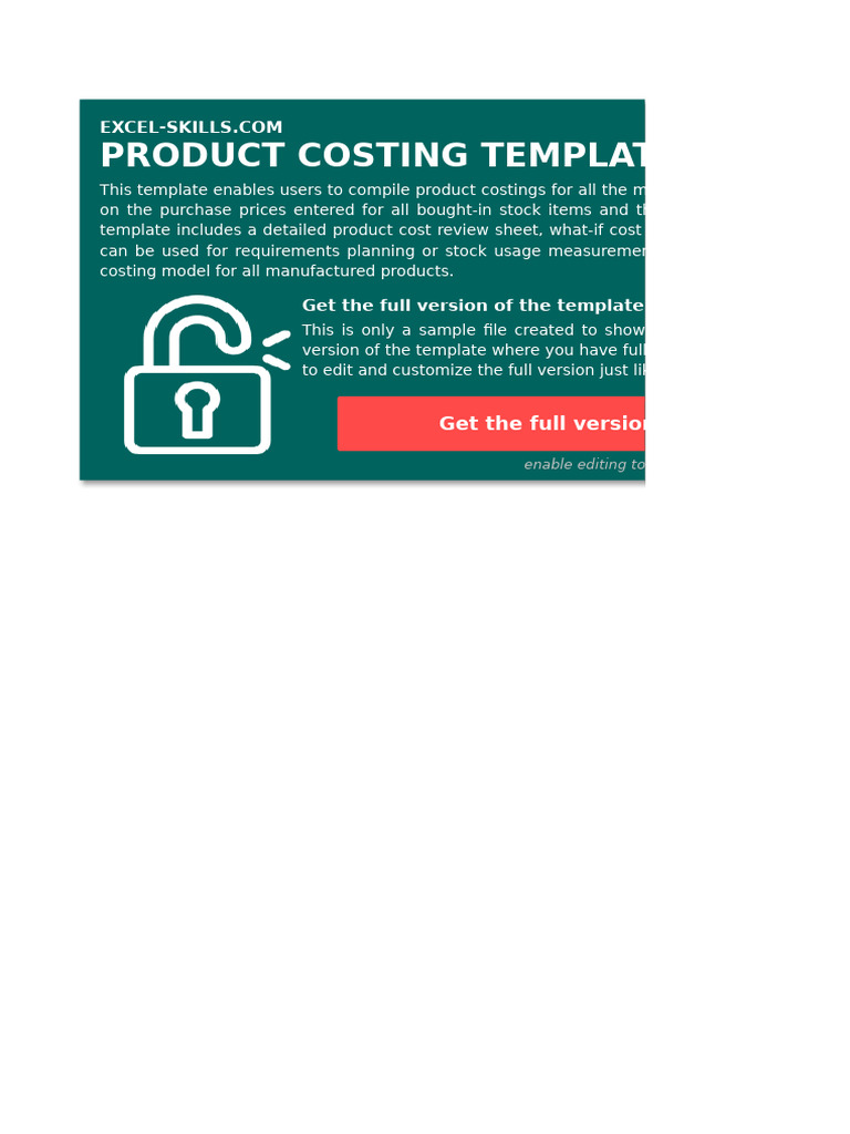Costing Sample | PDF