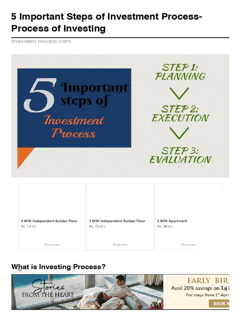 Important Steps of Investment Process - Process of Investment | PDF