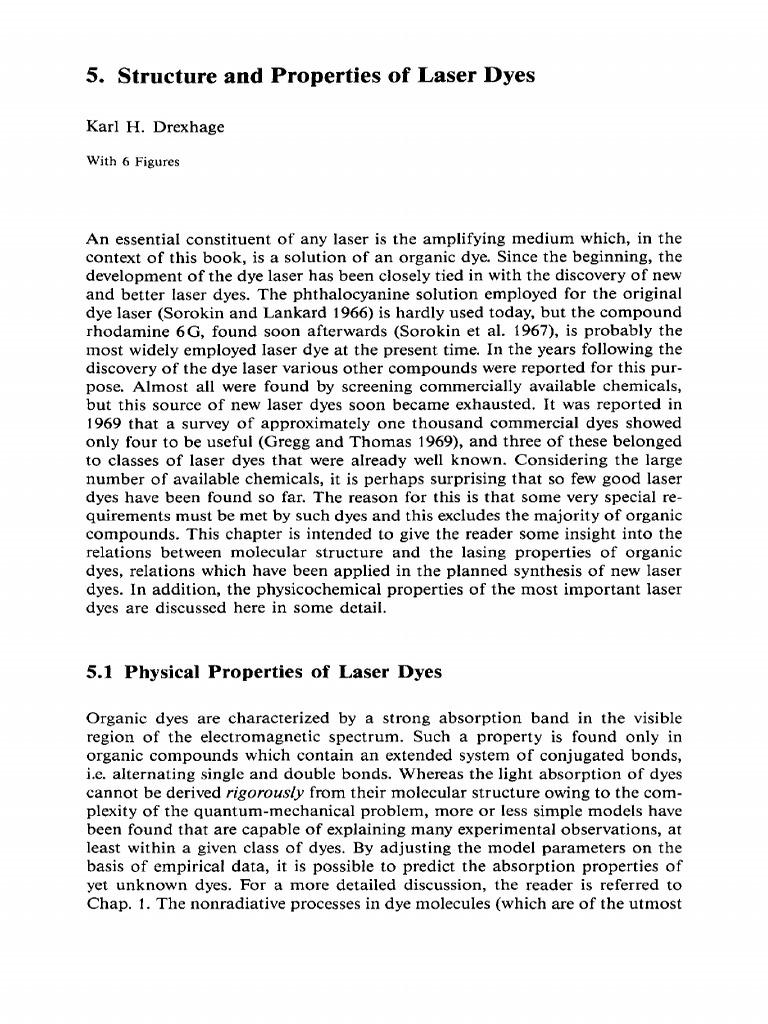 Drexhage1973 Structure and Properties of Laser Dyes | PDF ...