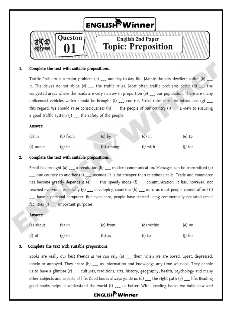 HSC'24 Preposition Final Suggestion | PDF | Japan | River