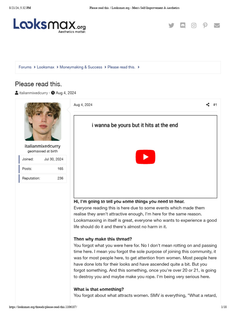 Please read this. _ Looksmax.org - Men's Self-Improvement & Aesthetics ...