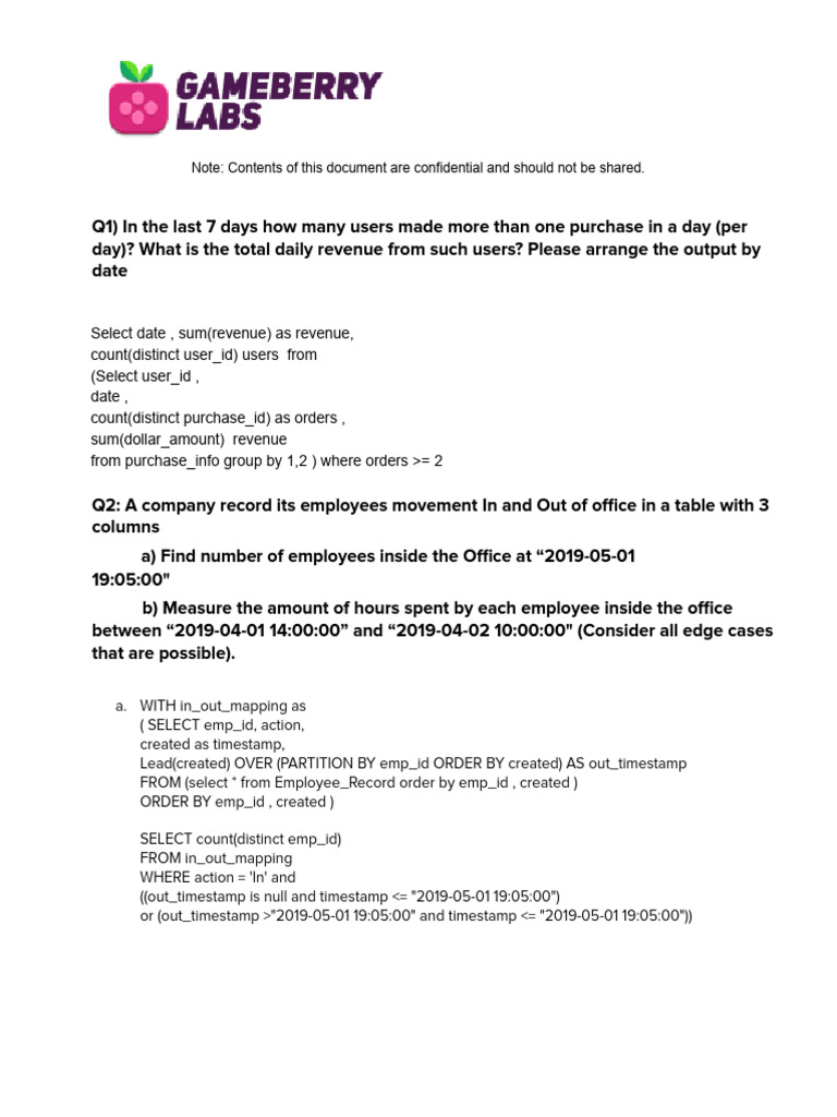 SQL Assignment | PDF