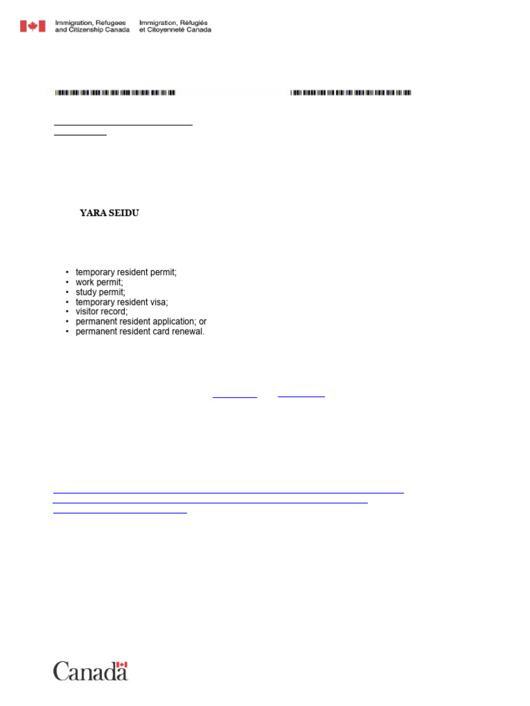 Biometric Letter Instruction Letter GH - YARA SEIDU | PDF