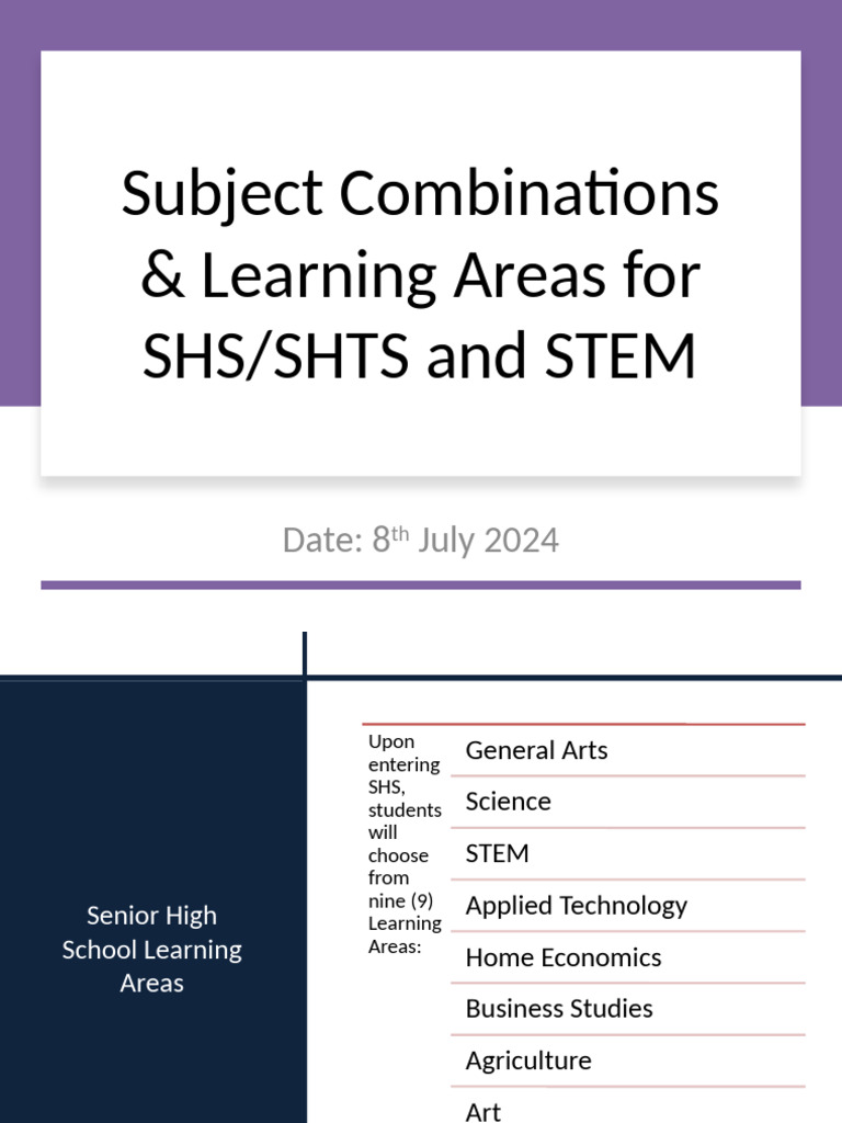 Revised SHS Subject Combinations & Learning Areas | PDF