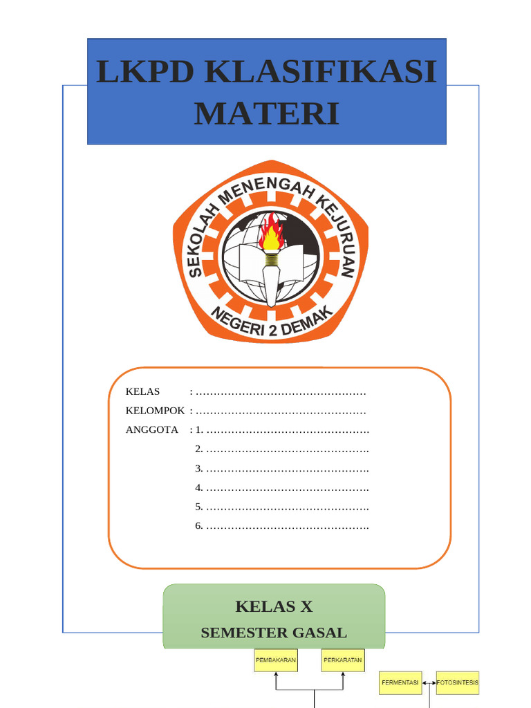 LKPD Klasifikasi Materi | PDF | Metode & Bahan Ajar