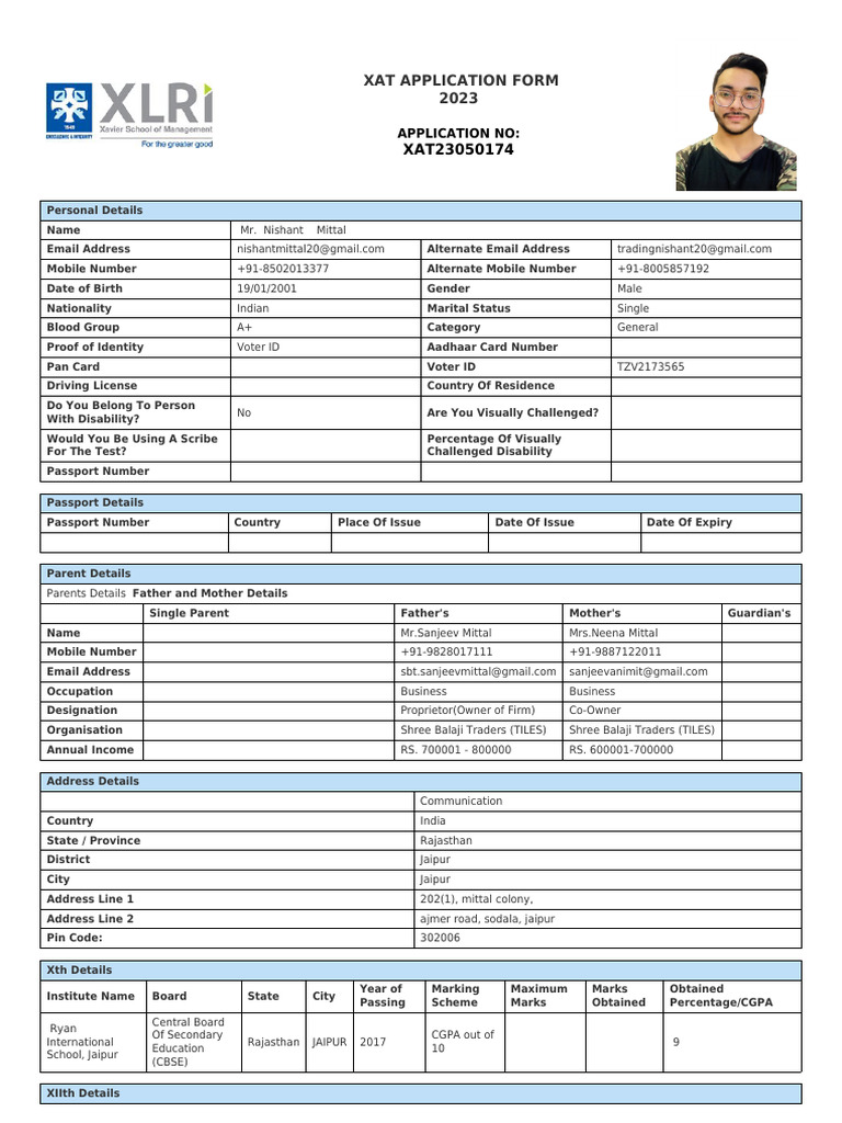 Xat Application 2023 | PDF