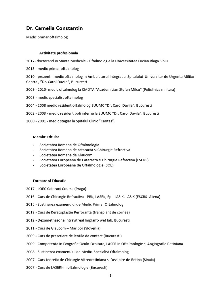 CV Camelia Constantin | PDF