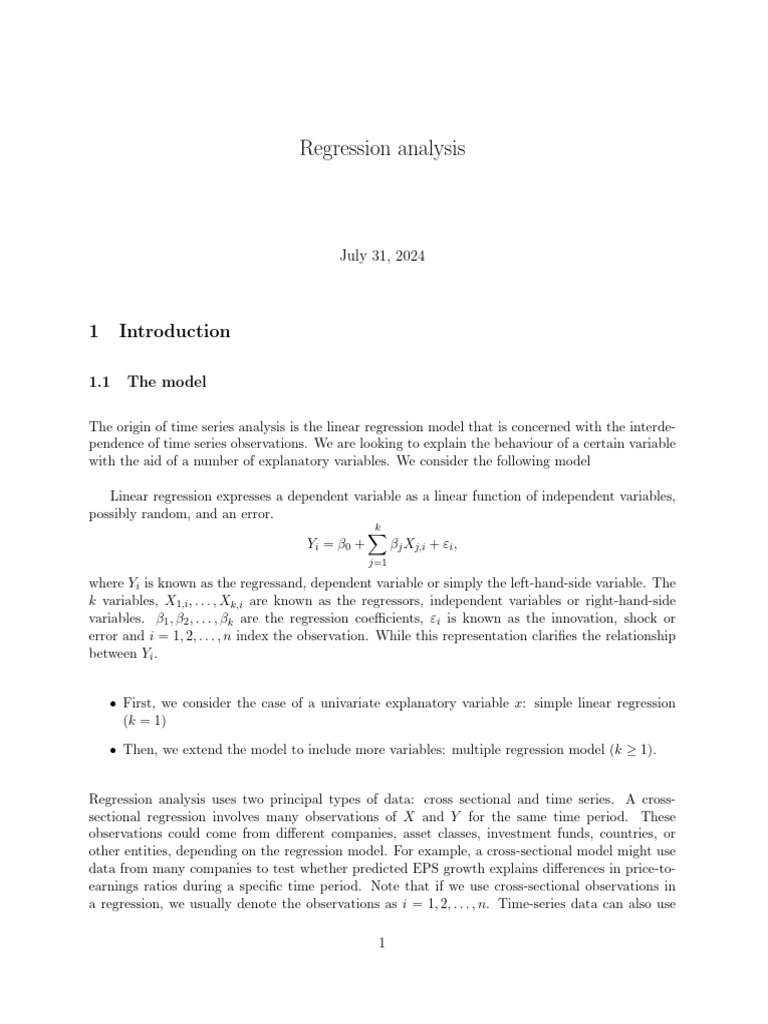 Chapter 2 Regression Analysis Notes | PDF | Coefficient Of ...