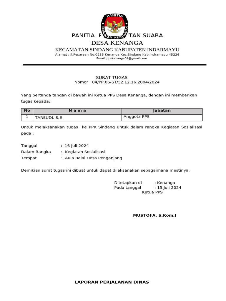 SPJ PERJALANAN DINAS PPS Juli 2024 | PDF