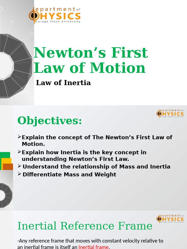 Newton's First Law of Motion | PDF | Inertia | Force