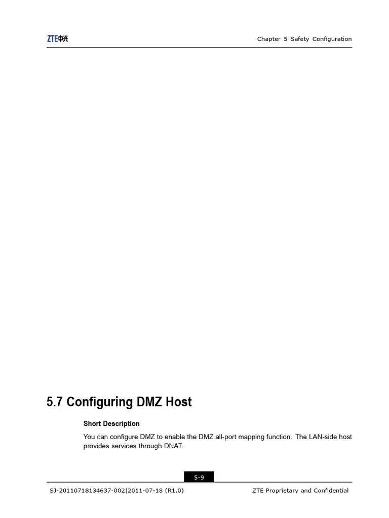 ZTE ONT F660 DMZ Host & Port Forwarding Configs Zte | PDF | Port (Computer Networking) | Ip Address