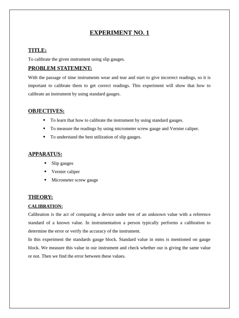 Experiment No 1 | PDF