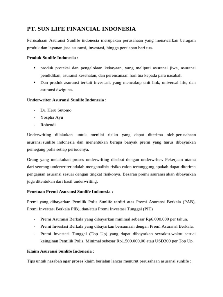 Asuransi Sun Life & Prudential | PDF