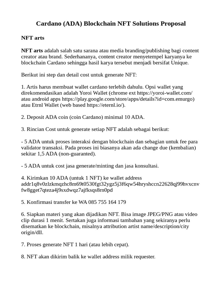 NFT Solution Proposal | PDF