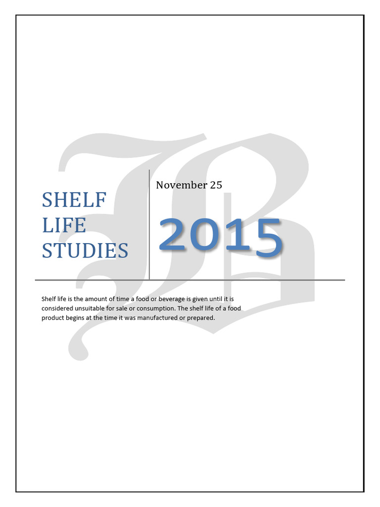 Shelf Life | PDF
