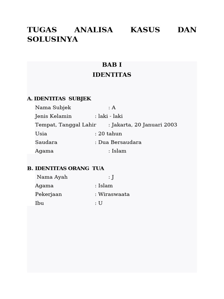 Tugas Analisa Kasus Dan Solusinya | PDF