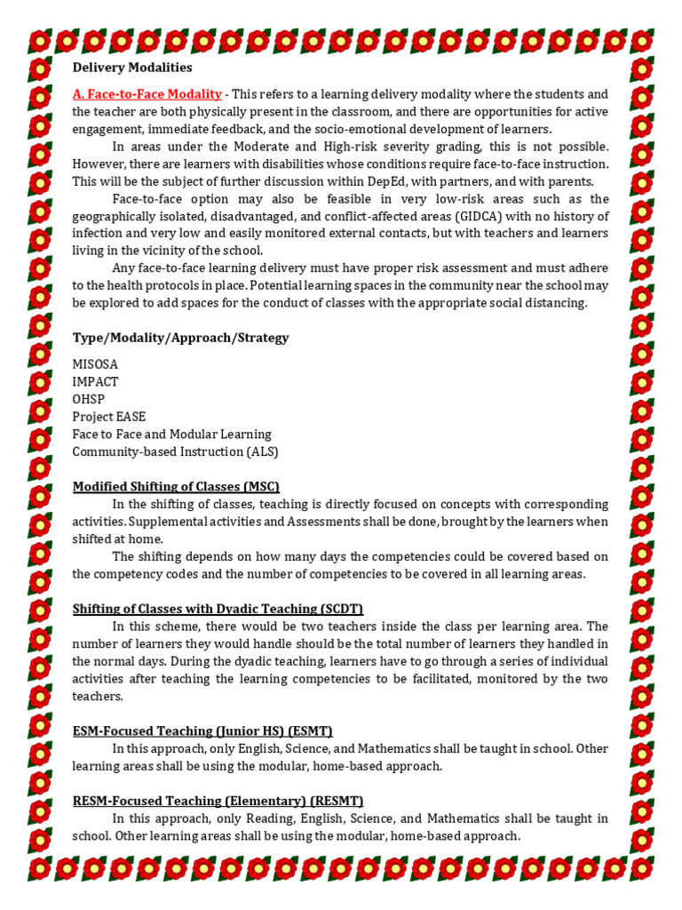 Delivery Modalities | PDF