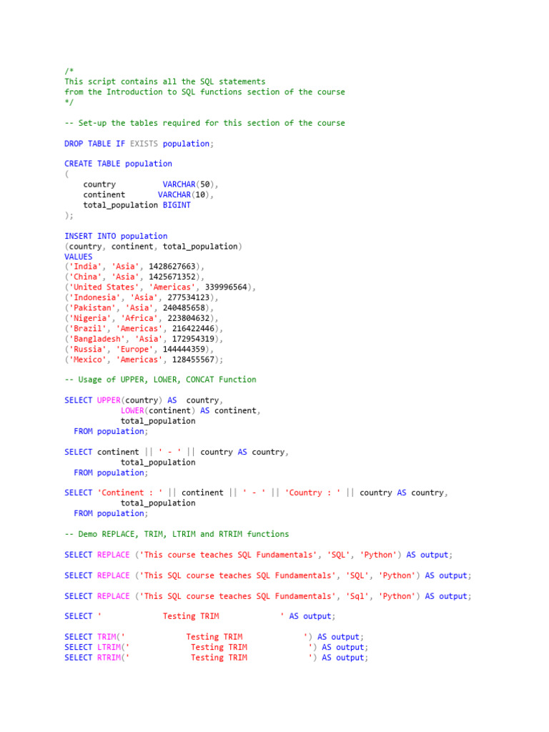 6 Intermediate+-+Simple+SQL+Functions | PDF