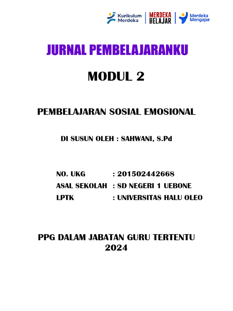 Modul 2 Jurnal Pembelajaran Ku - PEMBELAJARAN SOSIAL EMOSIONAL ...
