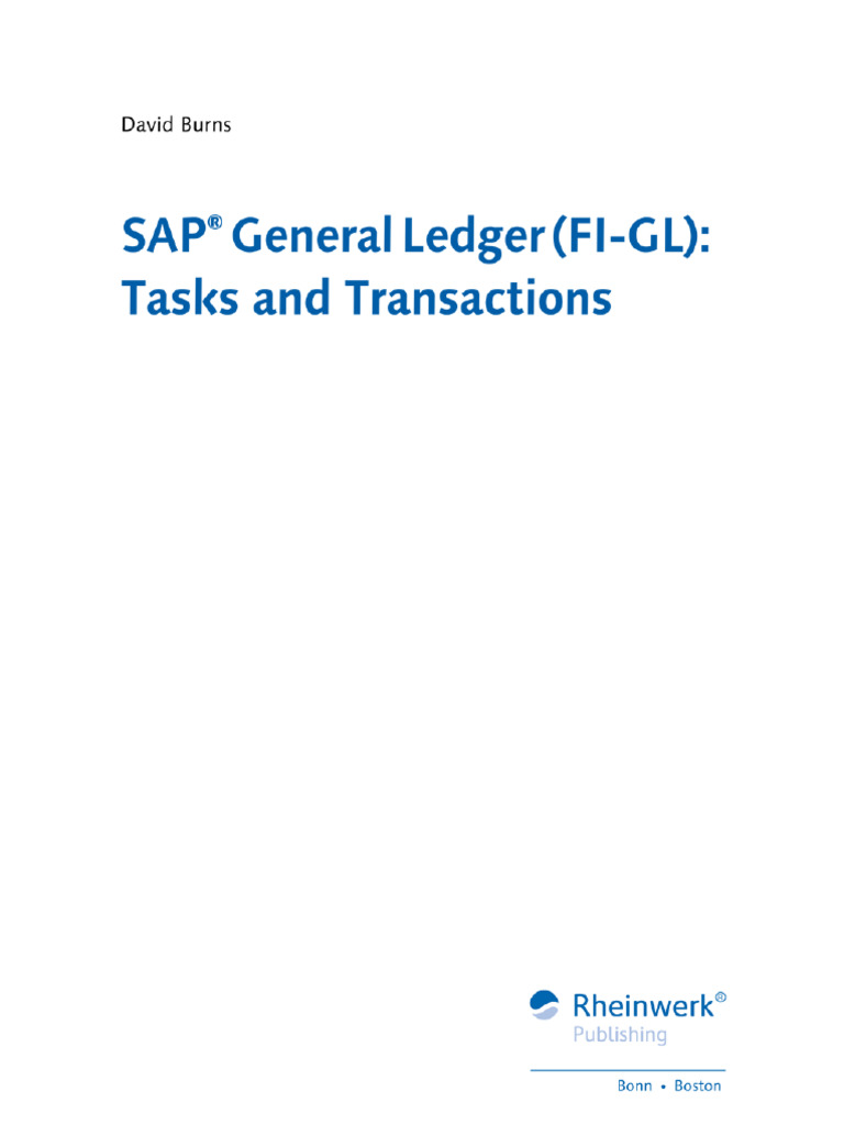 SAP General Ledger (FI-GL) - Tasks and Transactions | PDF