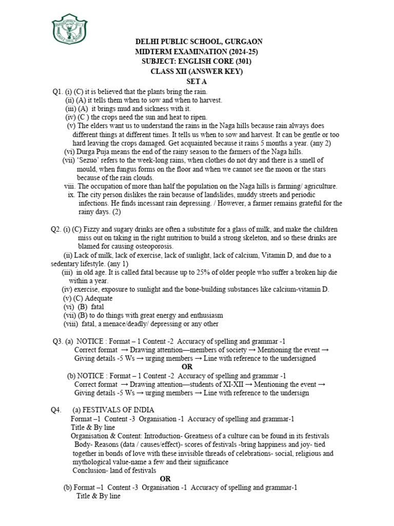 English MS Set A | PDF