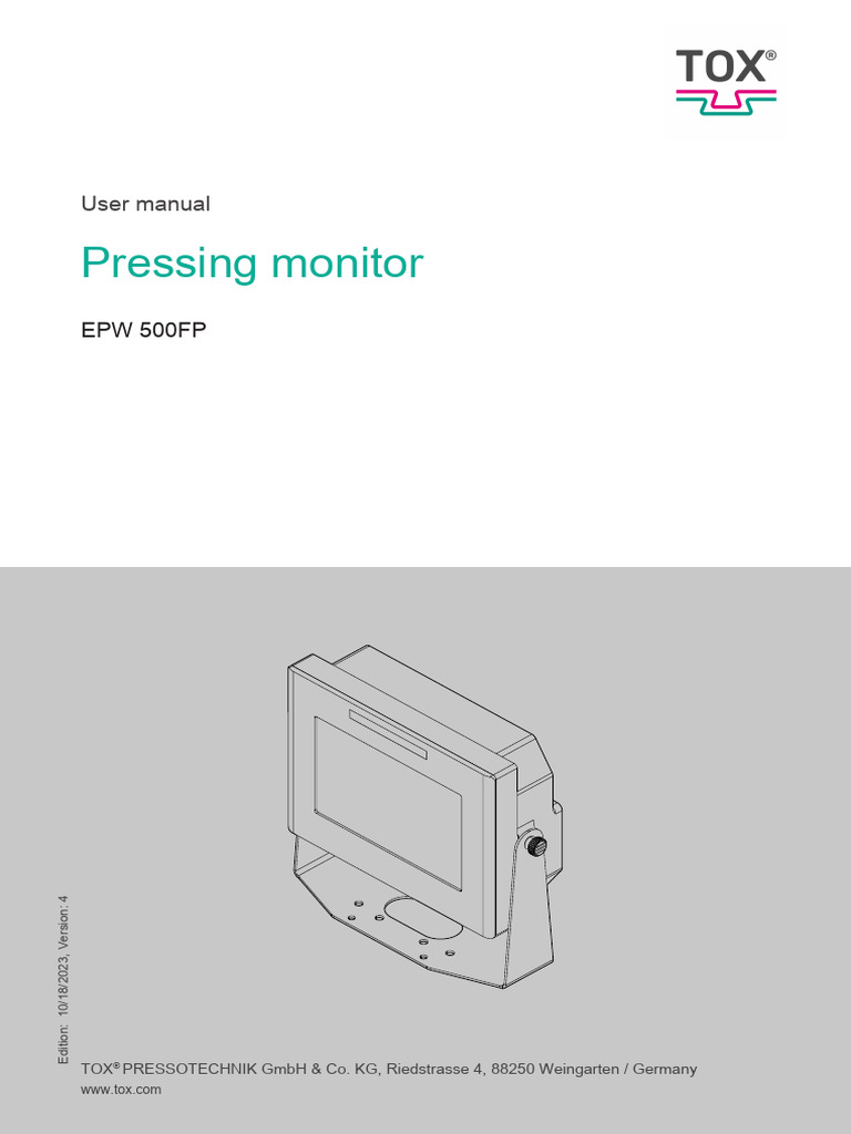 Tox Manual Process-Monitoring-Unit Epw500fp En-Us | PDF