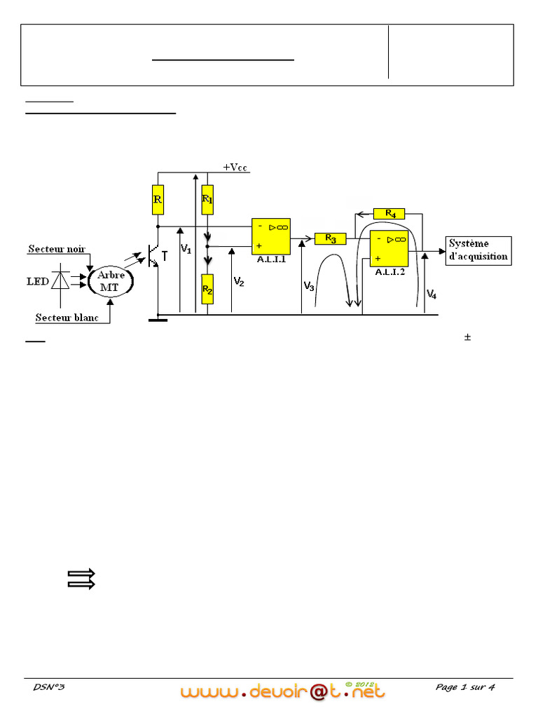 Devoir de Synthèse N°3 - Génie Électrique - 3ème Technique (2011-2012 ...