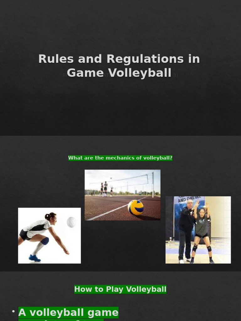 Rules and Regulations in Game Volleyball | PDF